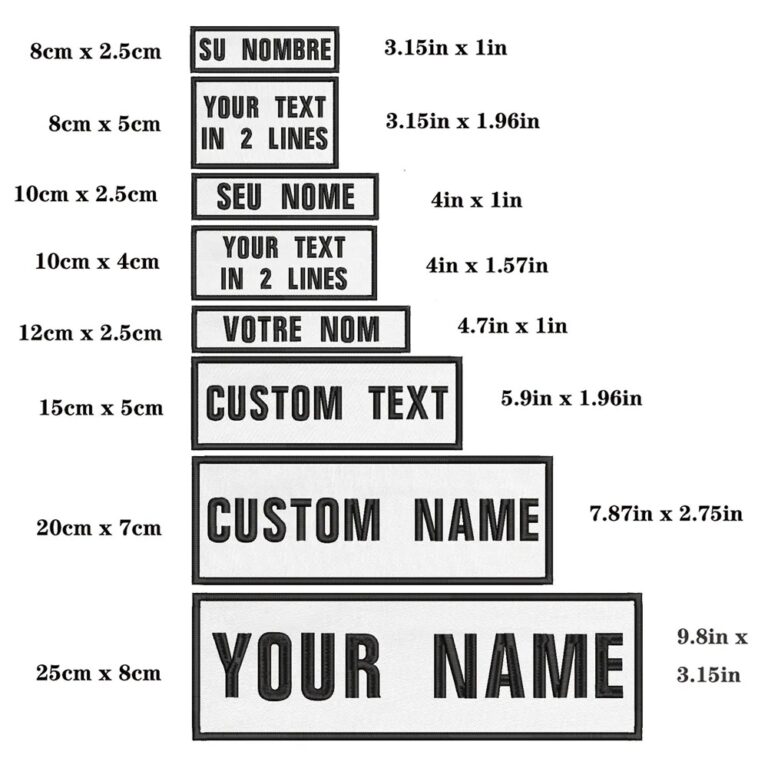 Straight-Edged Custom Iron-on Velcro Name Patches – White Background ...